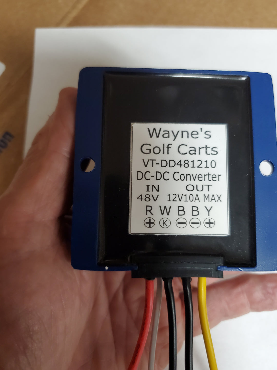 36/48 volt to 12 volt Voltage converter/reducer with key switch/ trigg ...